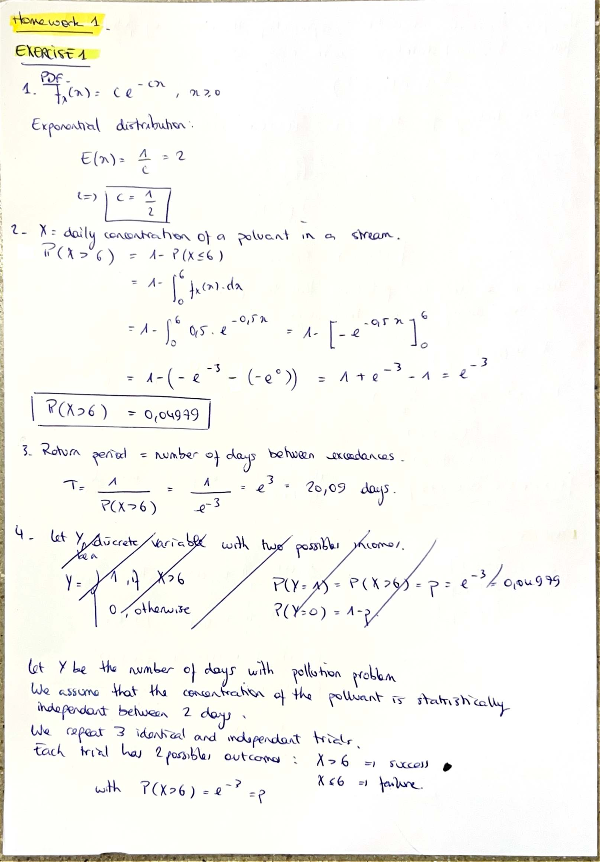 Homework 1 Exponential Distribution Reliability Analysis Studocu