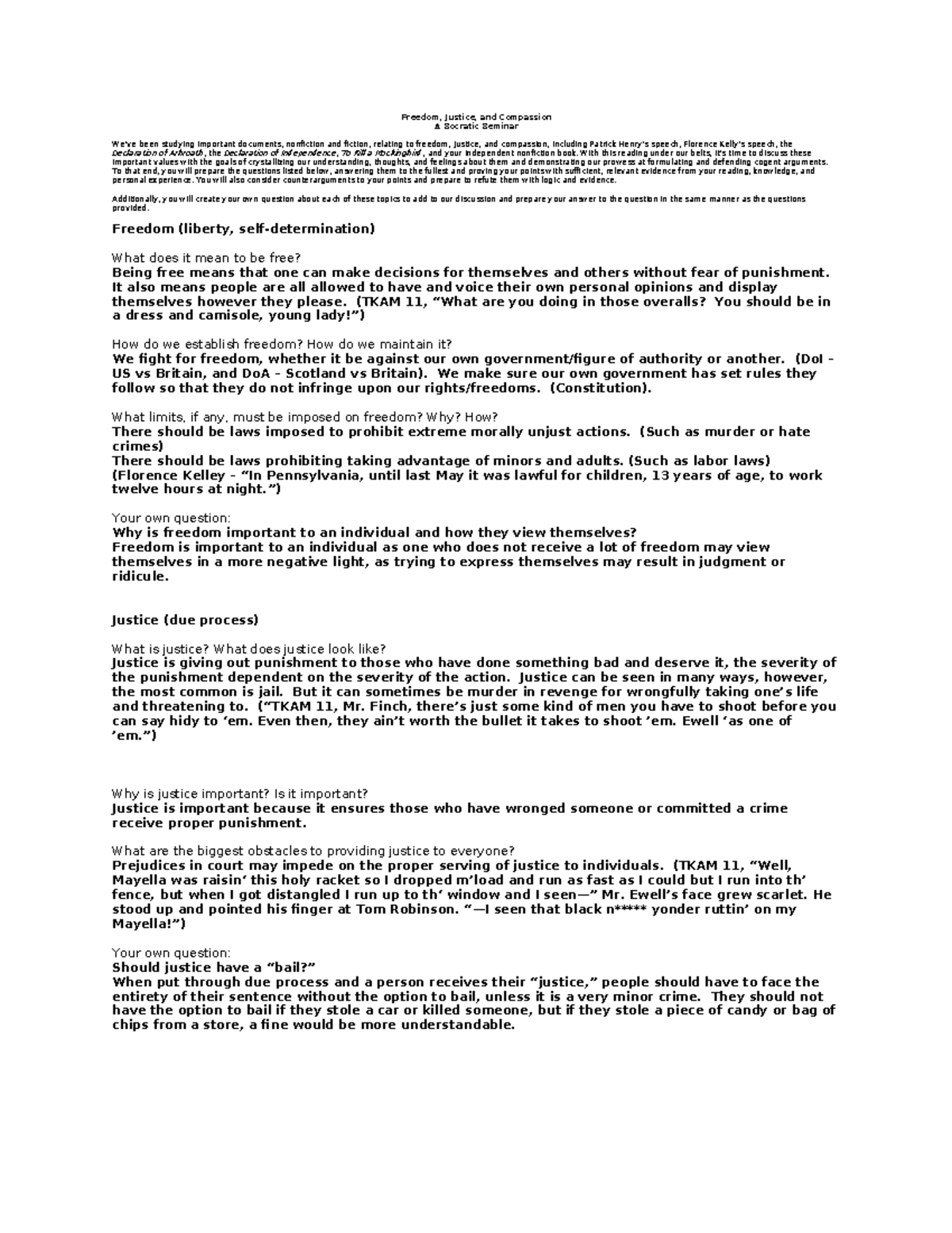 Freedom+Socratic 2025 - Freedom, Justice, and Compassion A Socratic ...