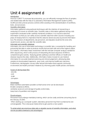 Unit 6 assignment 3 distinction - in Applied Science ####### Learner Name Unit number and title ...