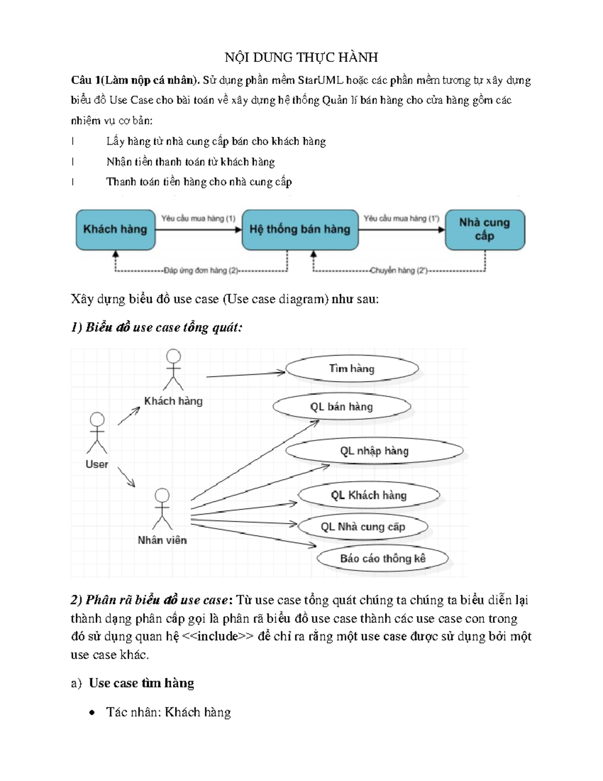 Bai Tap va Huong Dan Thuc Hanh 2 - NỘI DUNG THỰC HÀNH Câu 1(Làm nộp cá ...