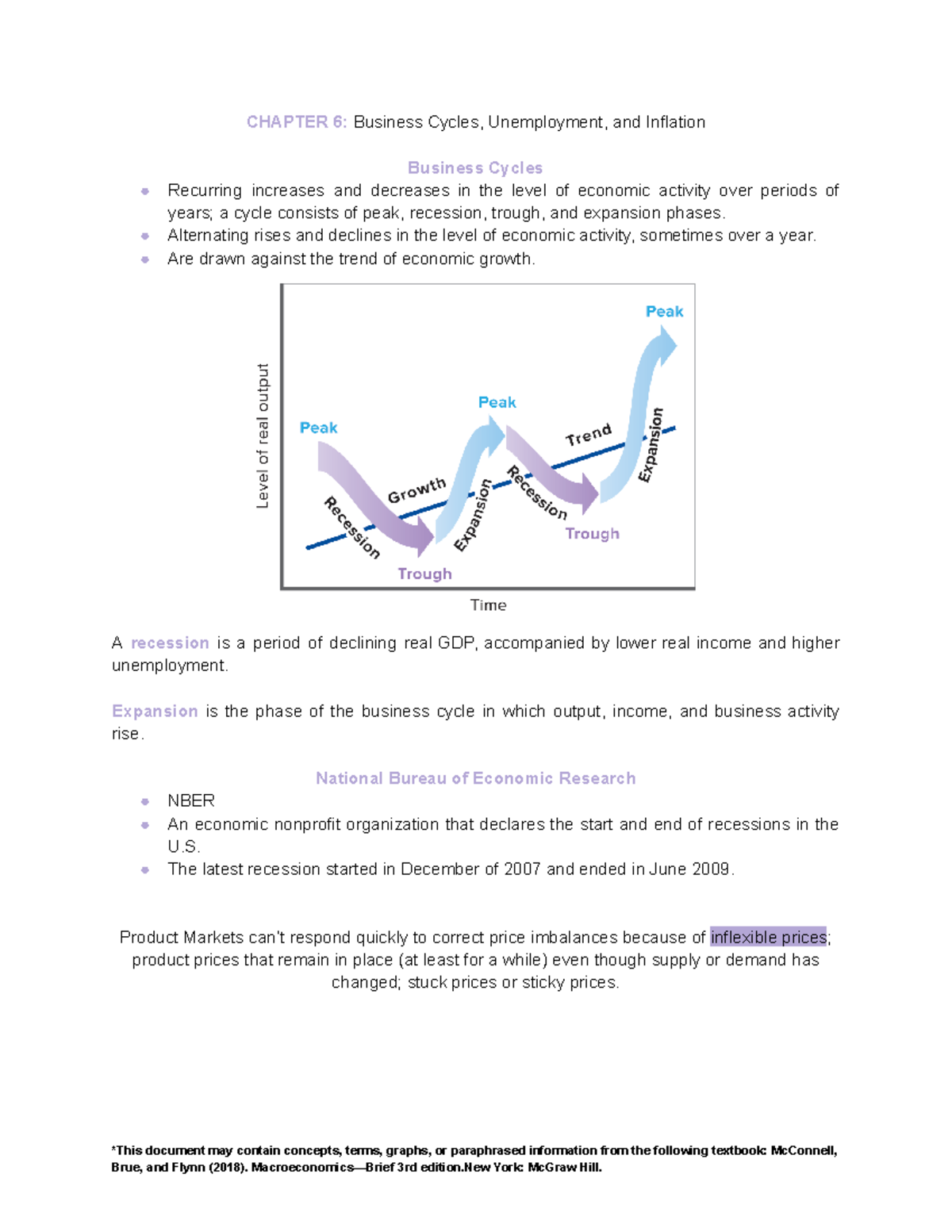 Macroeconomics Chapter 6 Notes - CHAPTER 6: Business Cycles ...