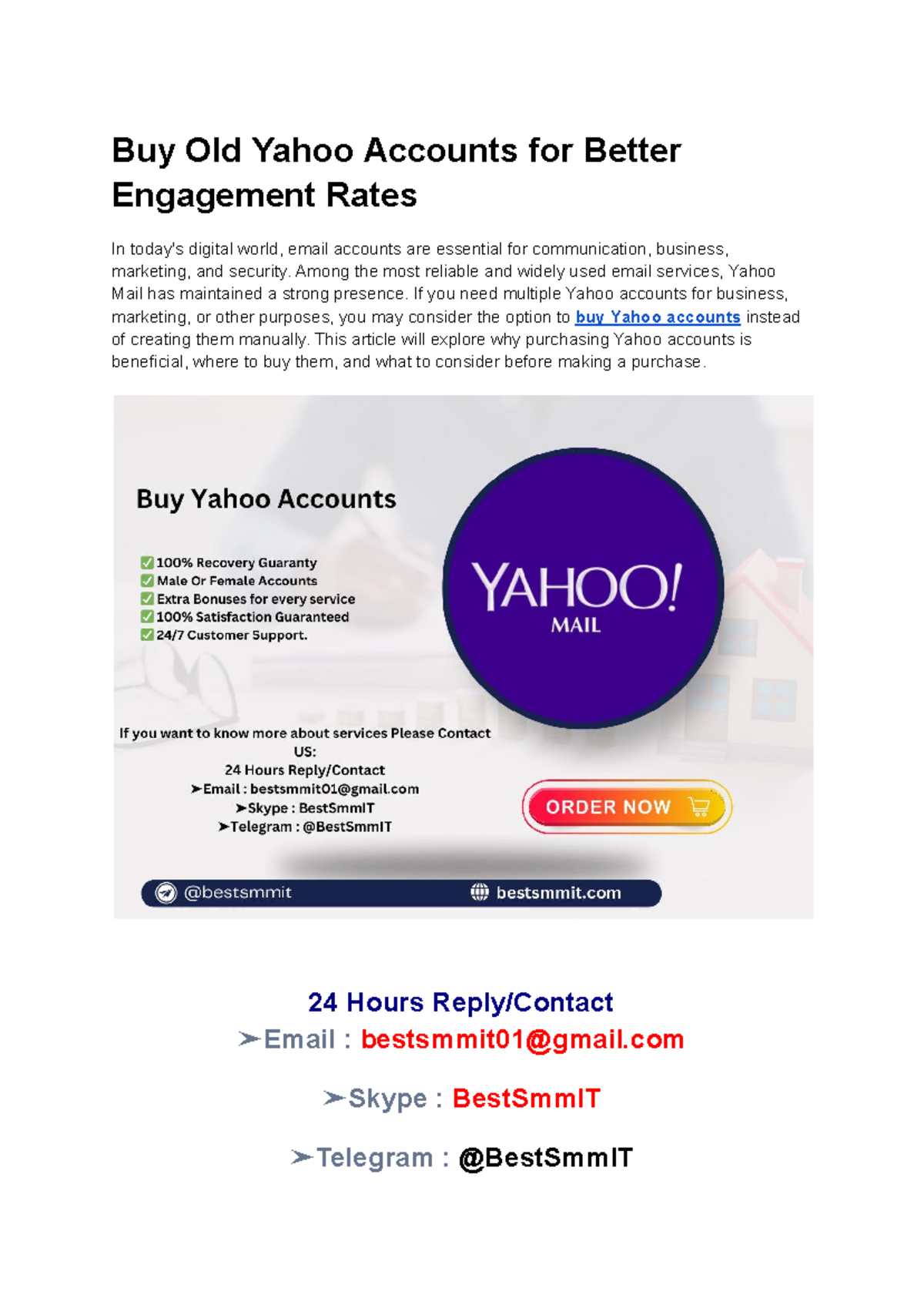 Buy Old Yahoo Accounts for Better Engagement Rates - Buy Old Yahoo ...