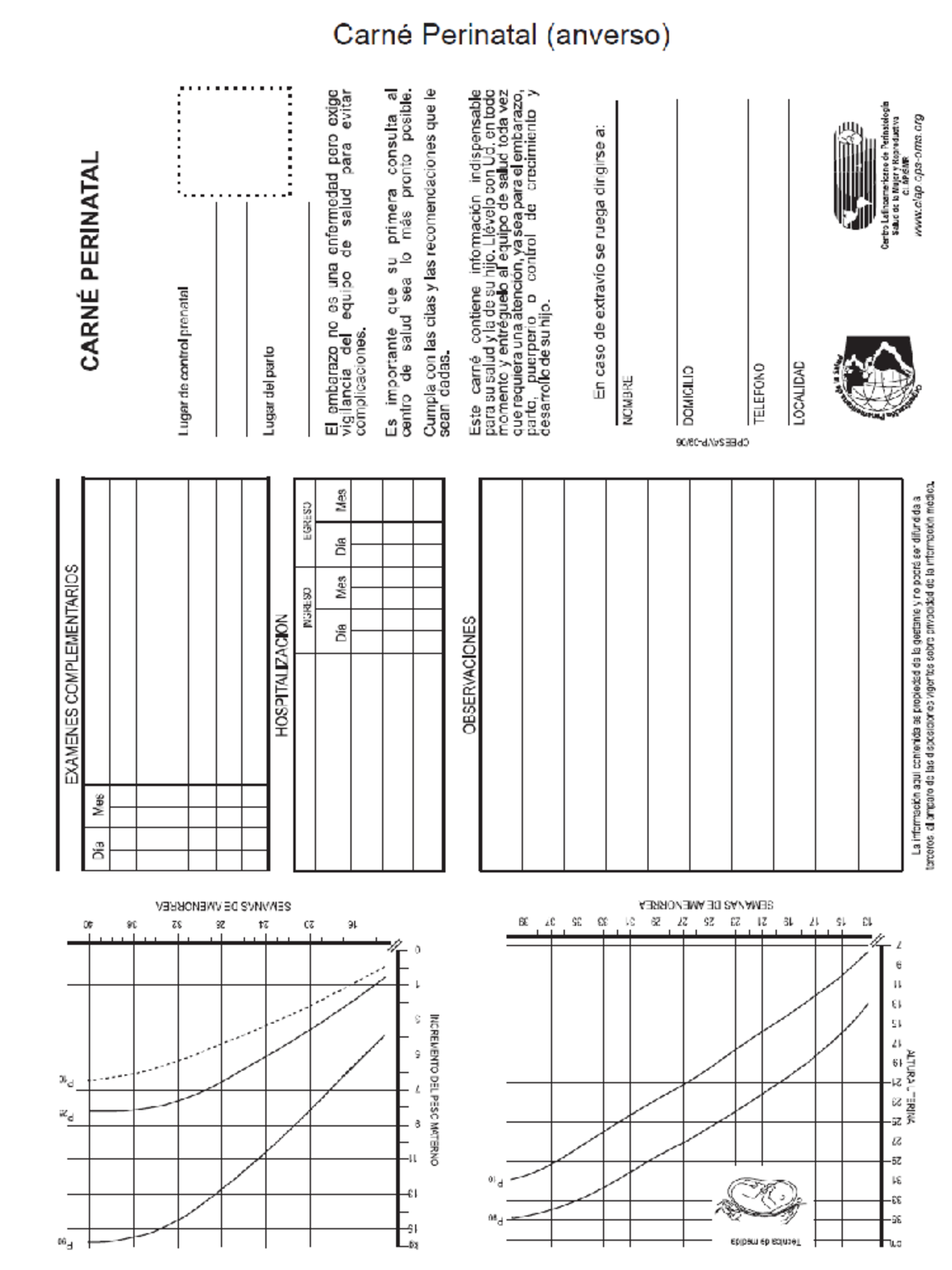 Carnet Perinatal - fgrs - Do 25 a of EXAMENES COMPLEMENTARIOS P CARNÉ ...