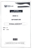Grade 12 Physical Sciences P1 Prep Exam September 2025 - Studocu