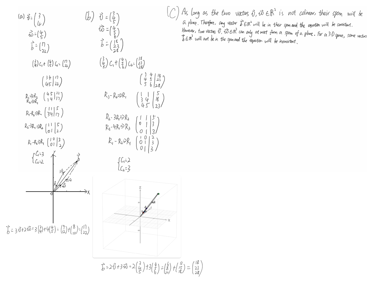 Exploration 2: Vector Span and Consistency in R² and R³ - Studocu