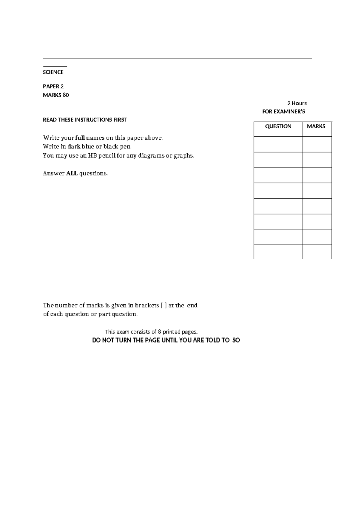 Science Paper 2 JC: Comprehensive Exam Guide & Review Notes - Studocu