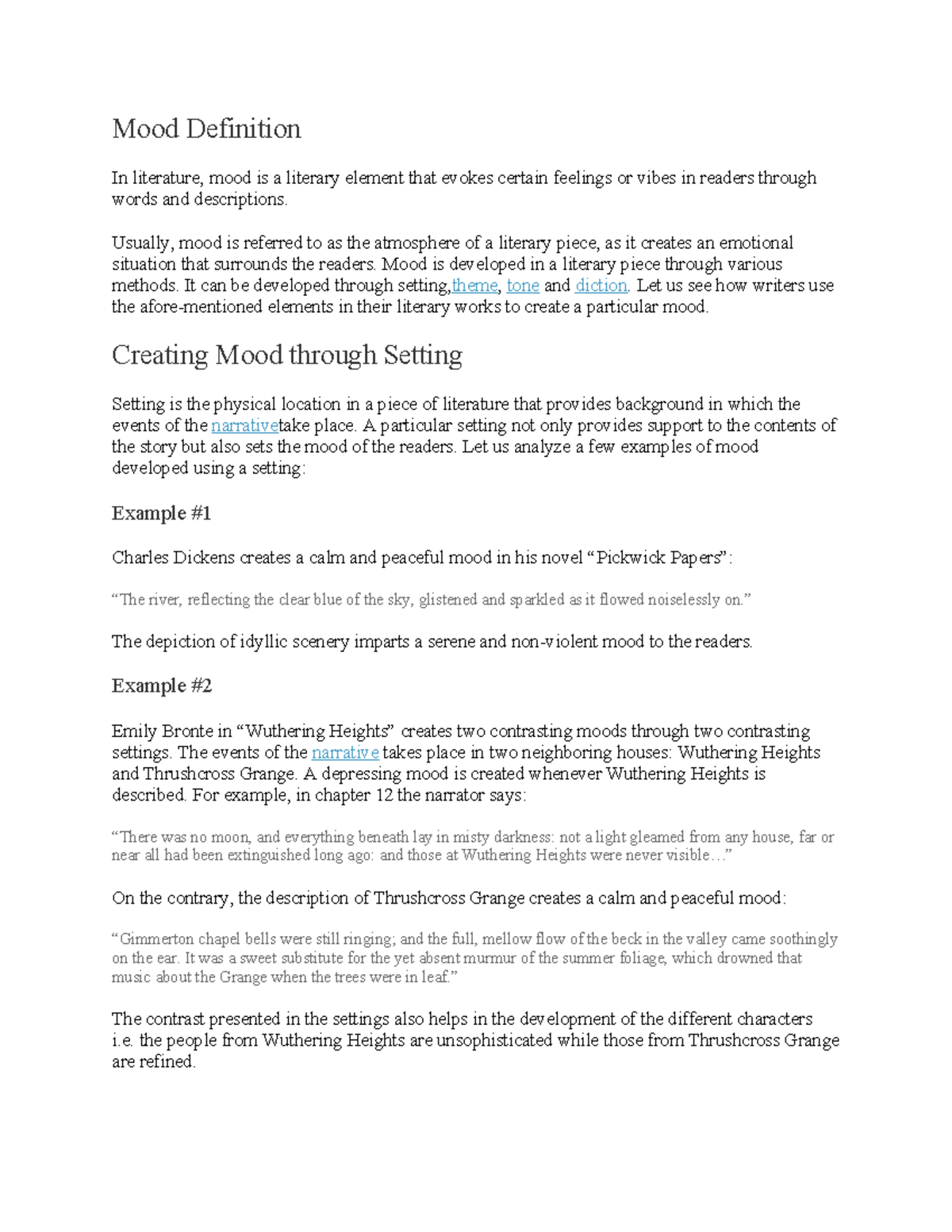 Mood & Tone Analysis: Literary Elements and Their Effects - Studocu