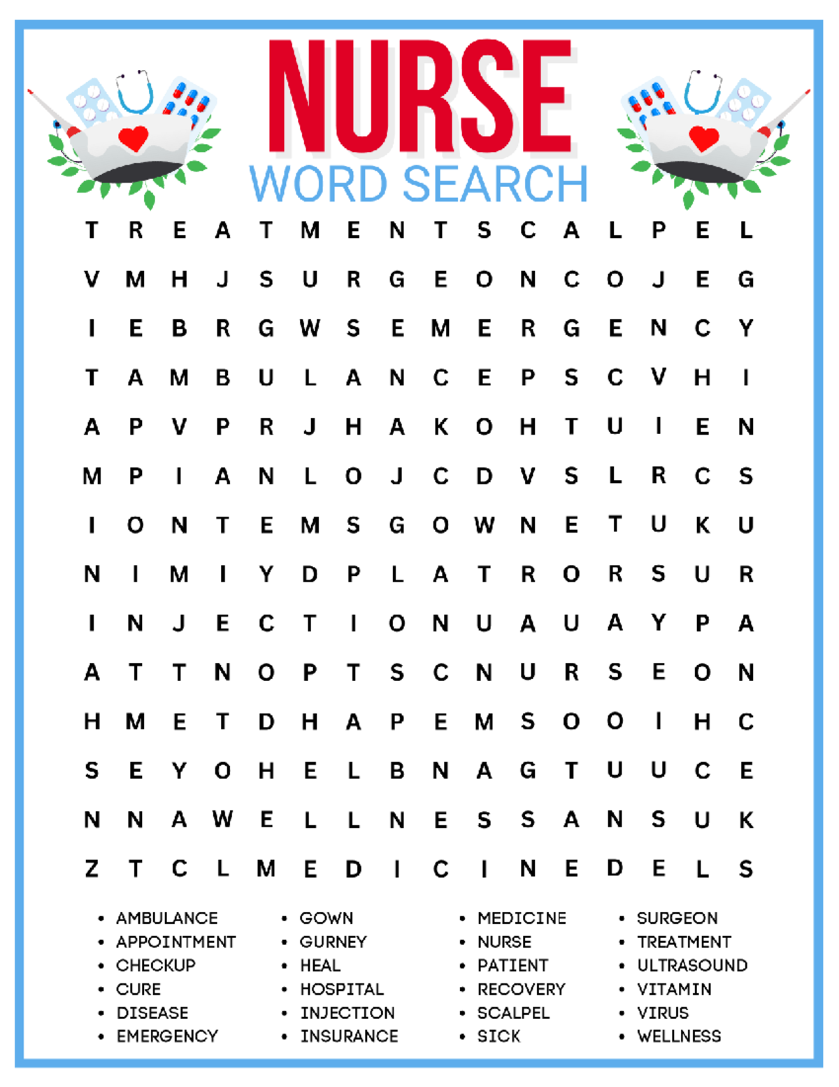 NURSE GAMES: Word Search, Abbreviations, Trivia & More Activities - Studocu