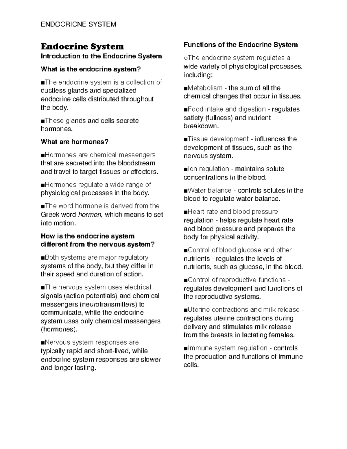 Endocrine System - Summary Seeley's Essentials of Anatomy and ...