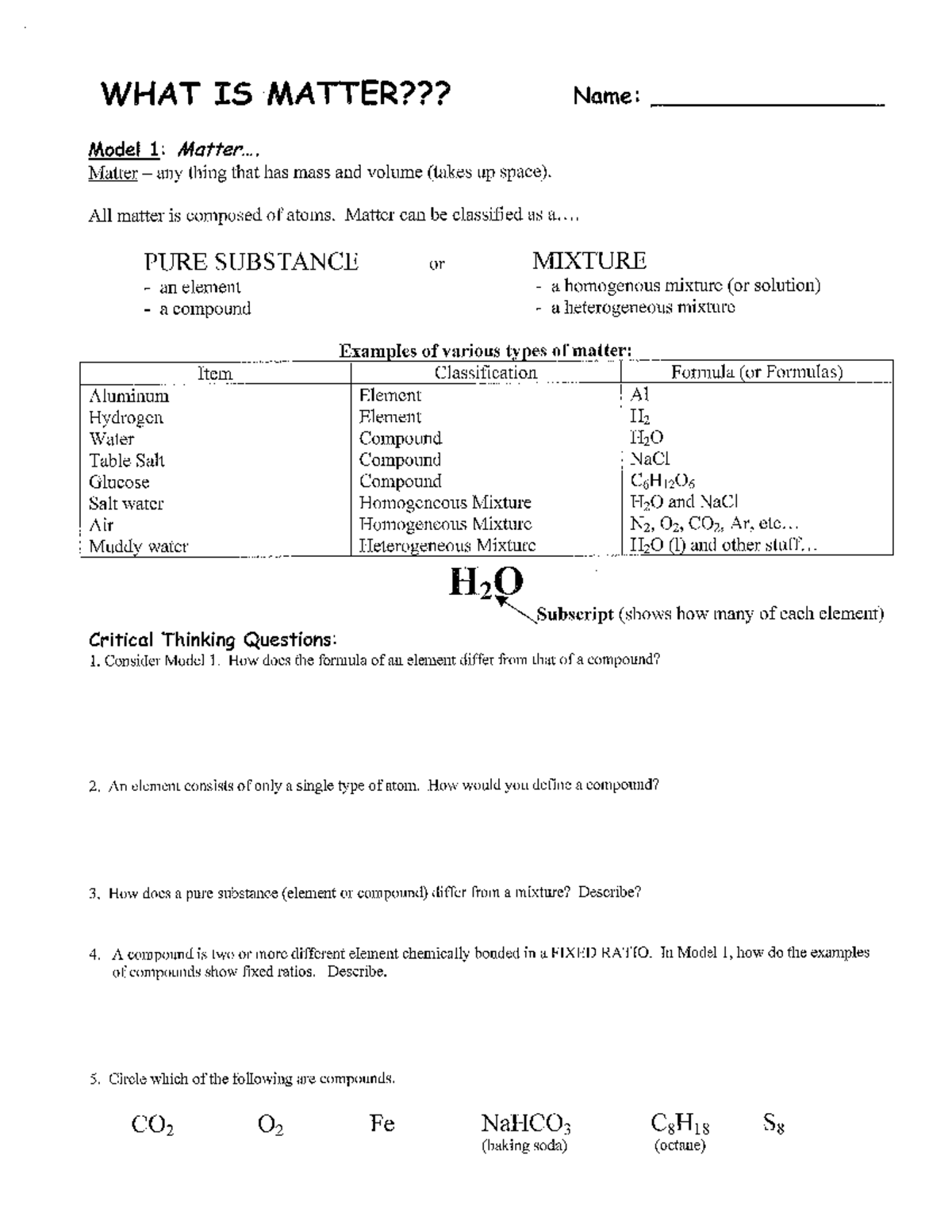 What is Matter: Understanding Pure Substances & Mixtures - Studocu