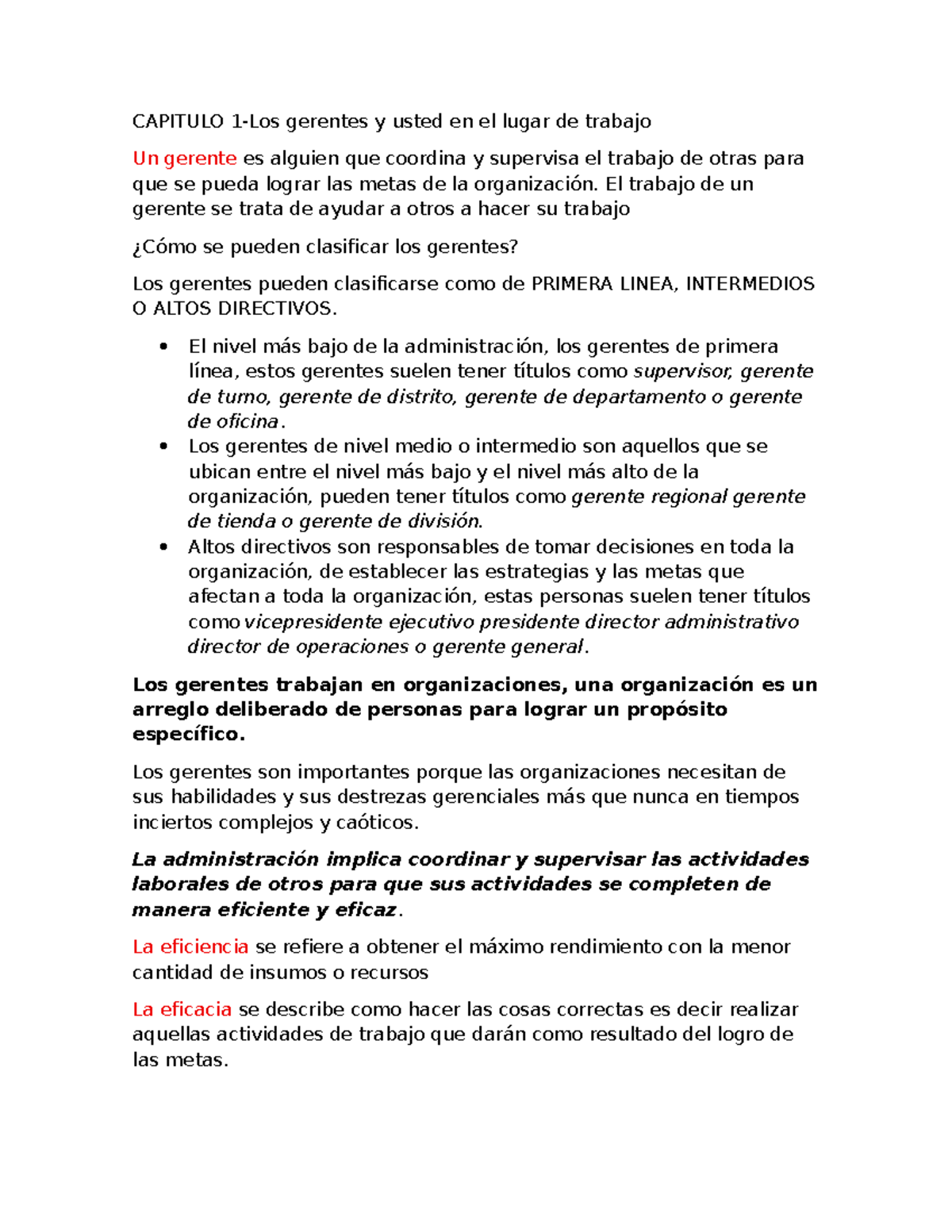 CAPÍTULO 11: Gerentes y Estructura Organizacional en el Trabajo - Studocu