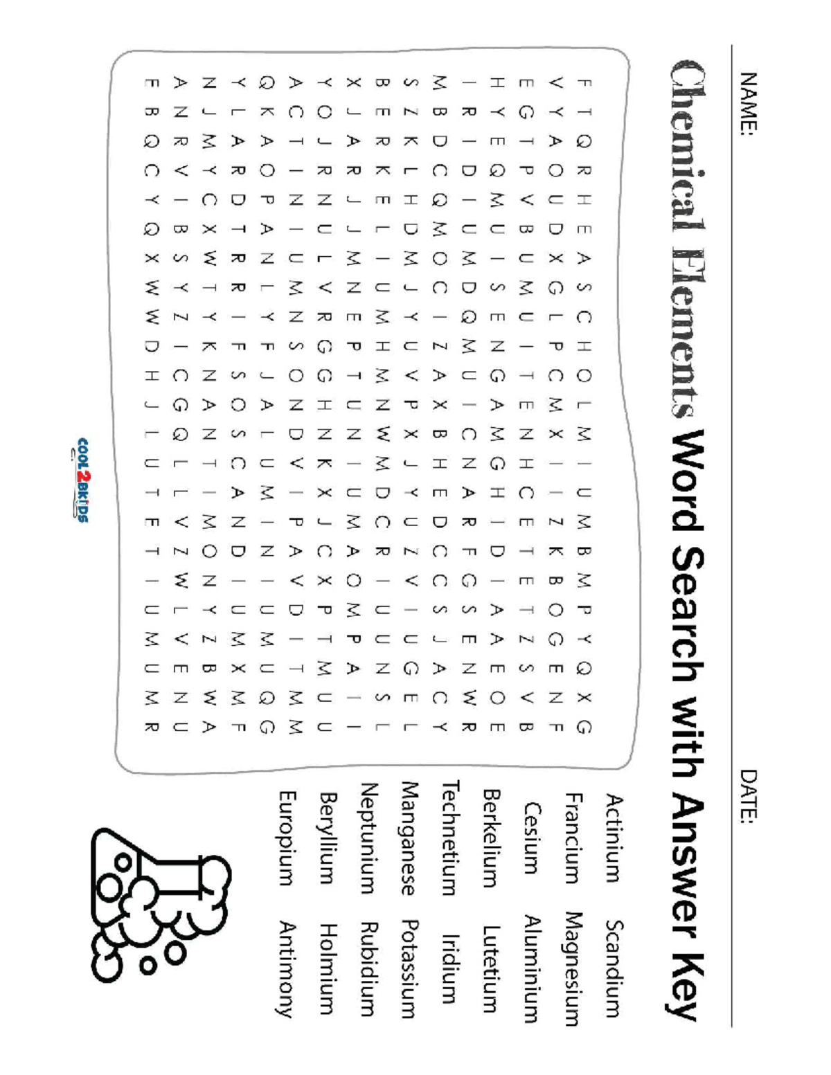 Chemical Elements Word Search with Answer Key - Studocu