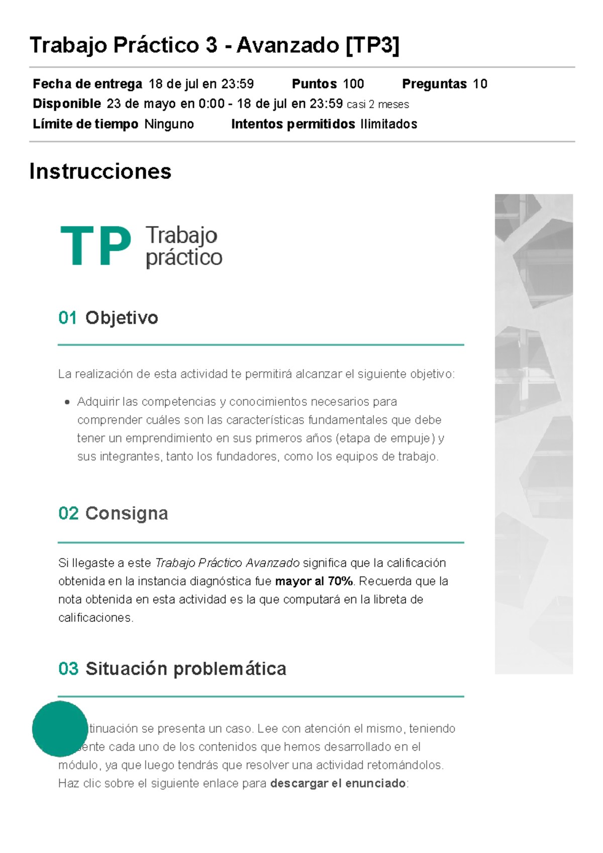 Trabajo Práctico 3 - Avanzado [TP3] Desarrollo Emprendedor - Trabajo Práctico 3 - Avanzado [TP3 ...