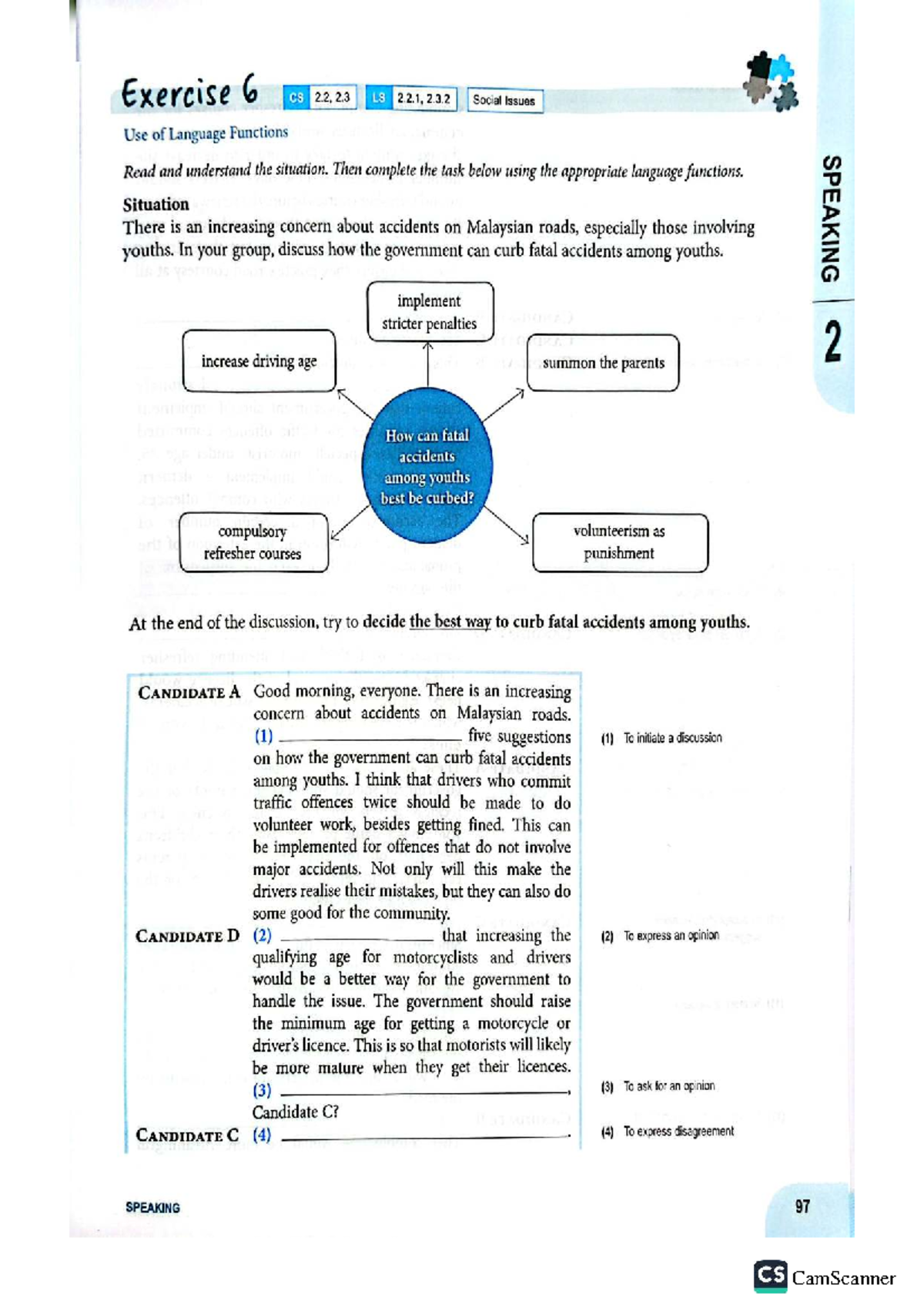 Speaking Practice 1: CS 2.2, 2.3 LS 2.2.1 - Social Issues & Language ...