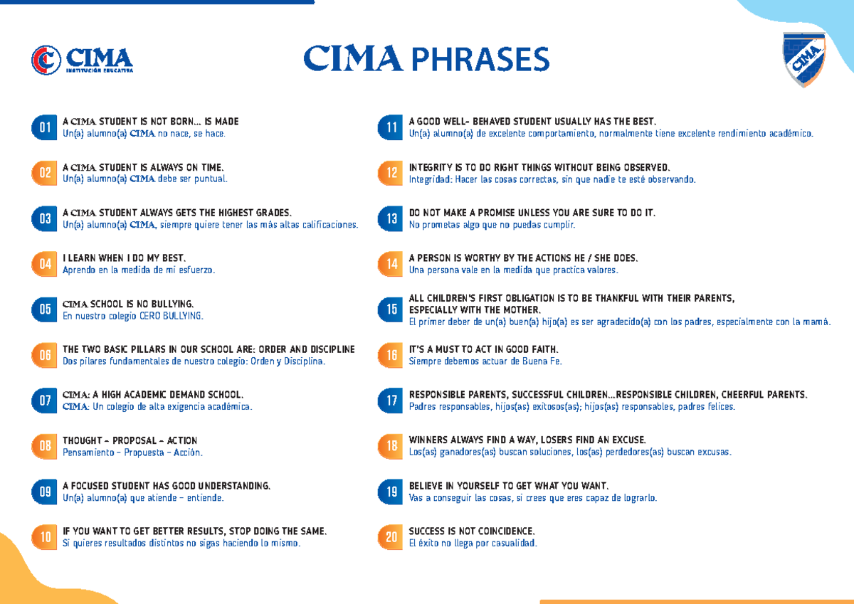 CIMA Phrases for Success: Essential Principles for Students - Studocu