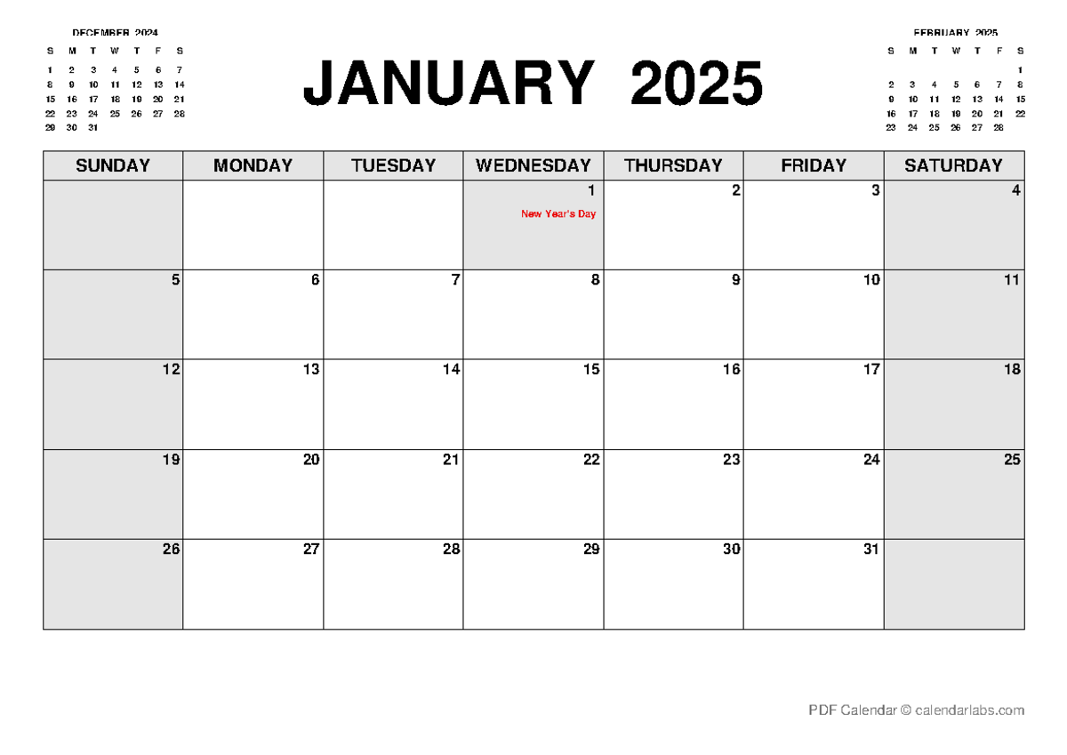 Monthly Calendar 2025: Important Dates & Events - Studocu
