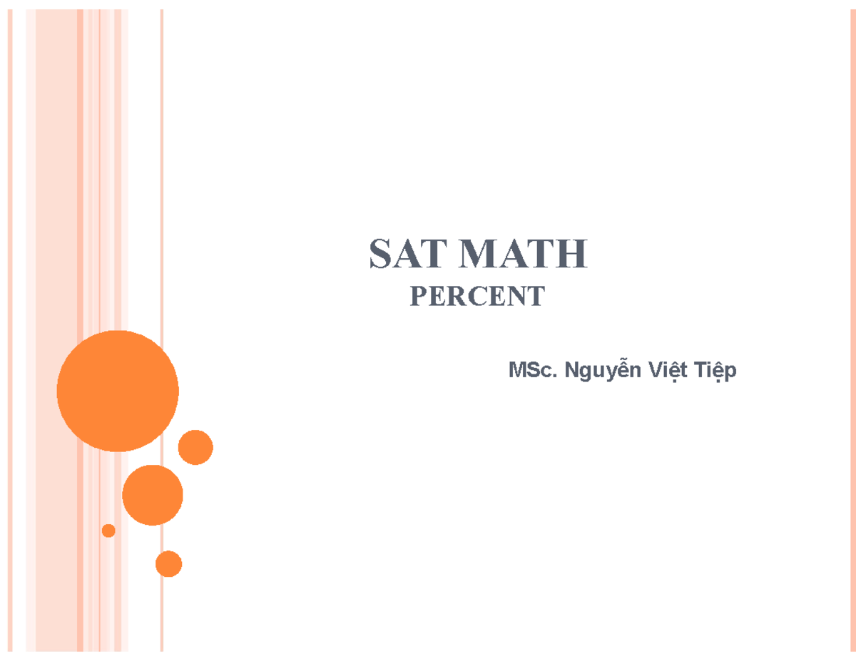 SAT MATH Ch. 3: Understanding Percentages and Their Applications - Studocu
