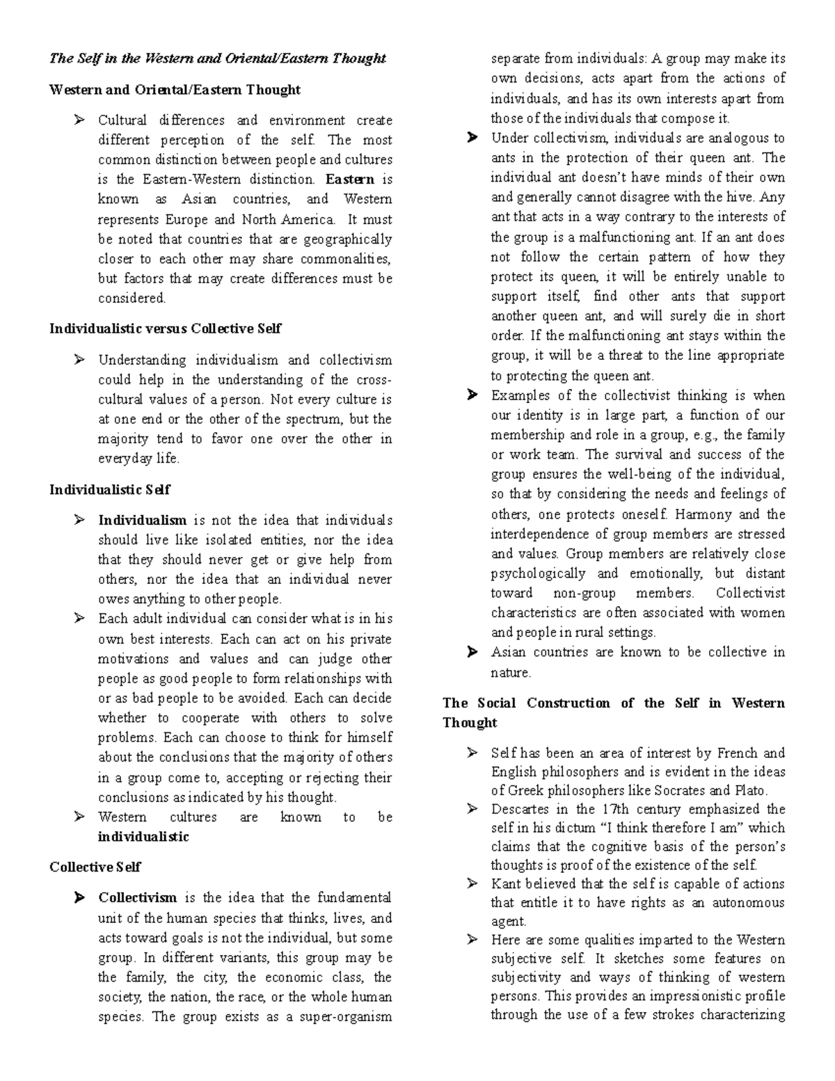 Cultural Perspectives on Self: Western vs. Eastern Thought Analysis ...