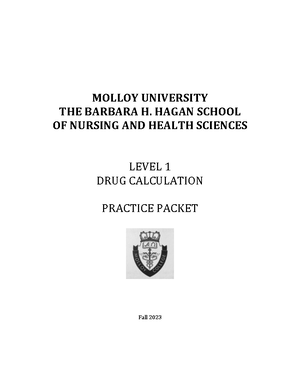 Nur 239 Math Worksheet #2 Conversions Updated 6 - MOLLOY COLLEGE ...