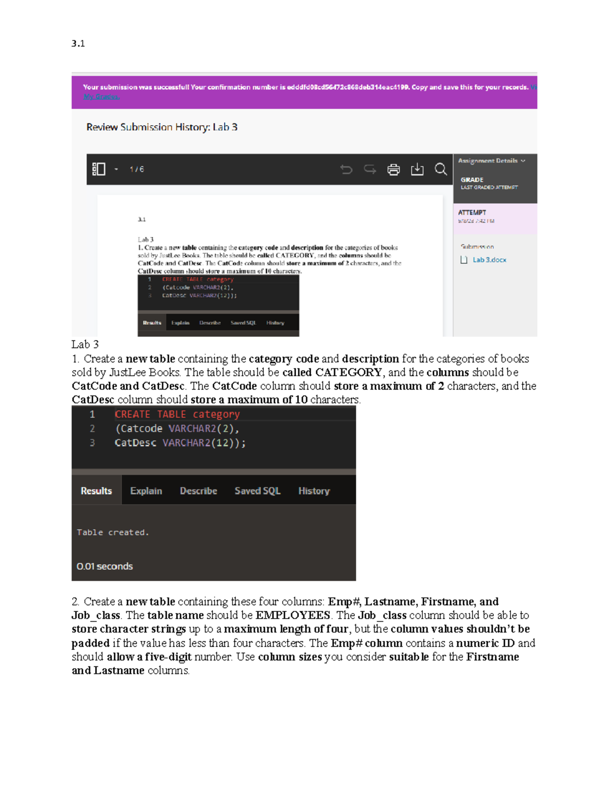 Lab 3 - Creating & Managing Tables in Database Systems - Studocu