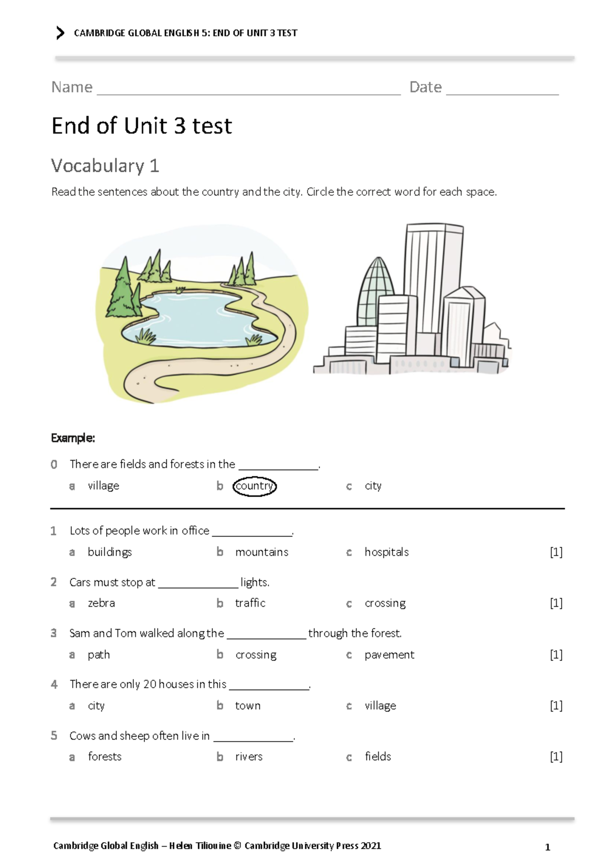 GE 5 Eo Unit 3 Test - Vocabulary and Grammar Exercises - Studocu