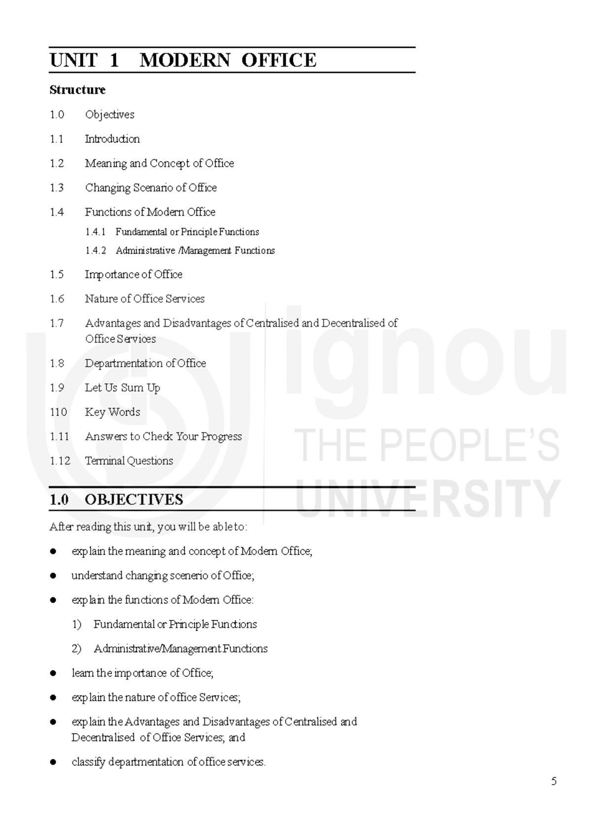 UNIT 1 MODERN OFFICE: Functions, Importance, and Structure Overview ...