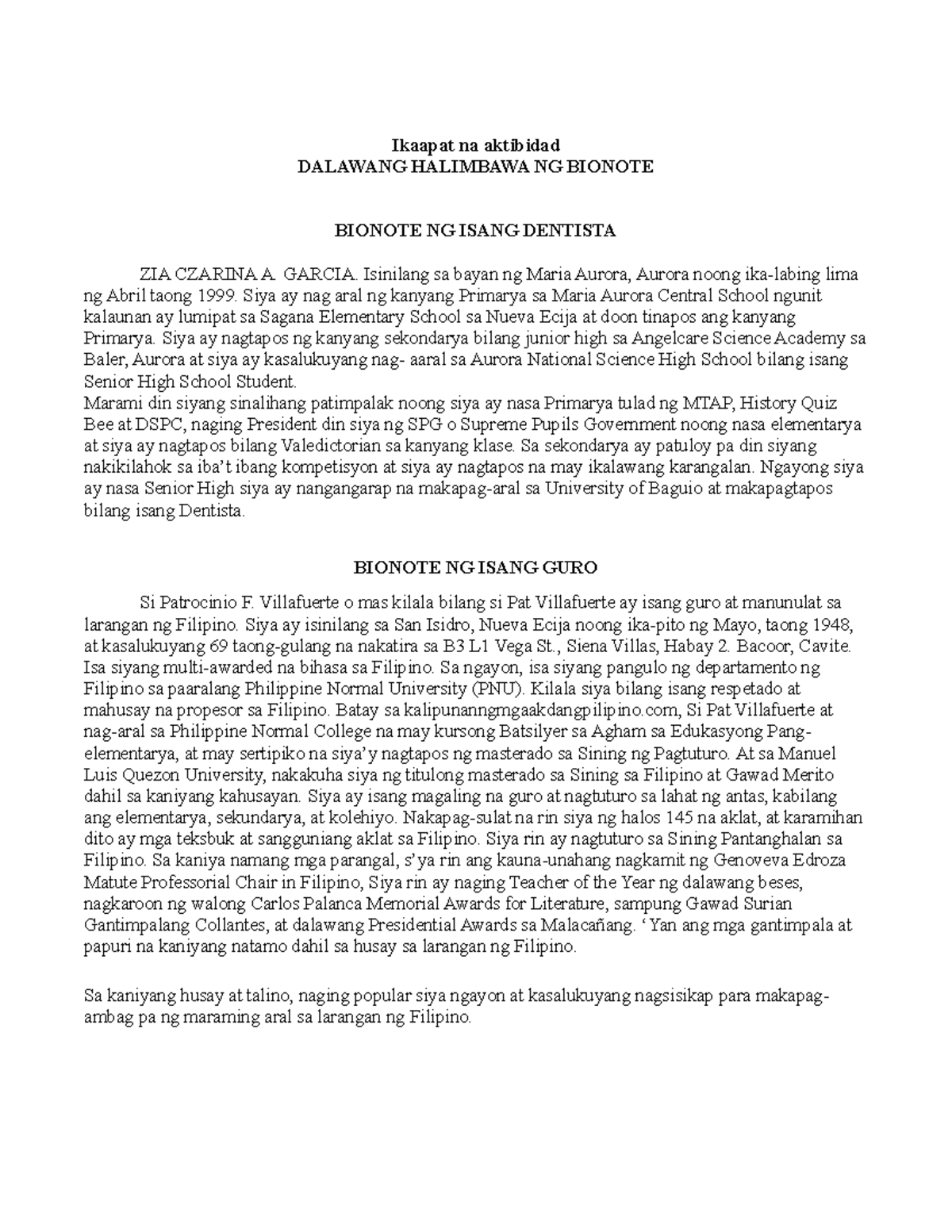 Halimbawa Ng Bionote After The World Cowpea Research Conference, I