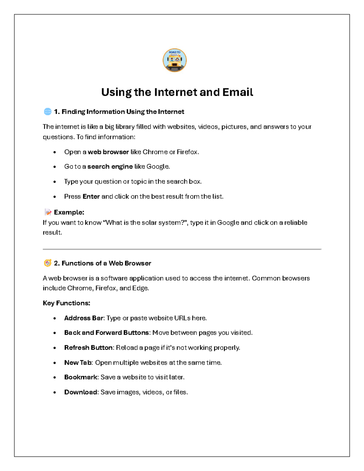 Using the Internet and Email: A Guide to Browsers and Search Engines ...
