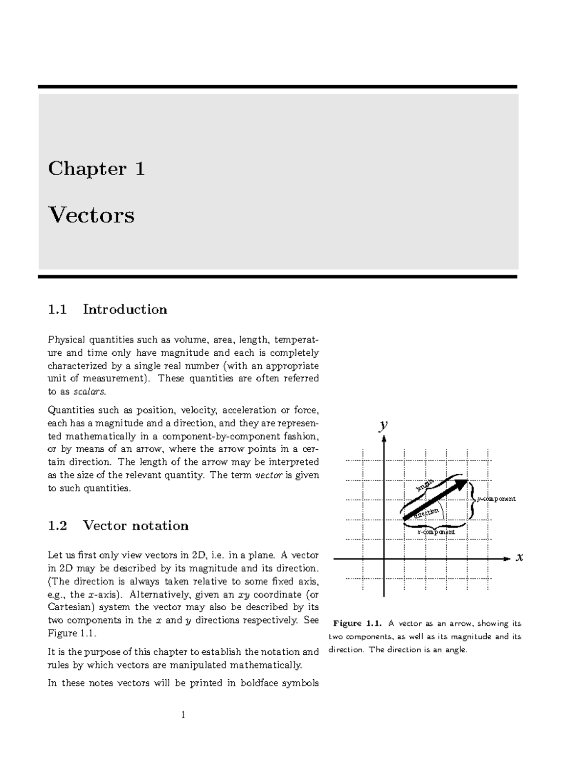 VM1 Vectors 2022 - Chapter 1: Introduction to Vectors - Studocu