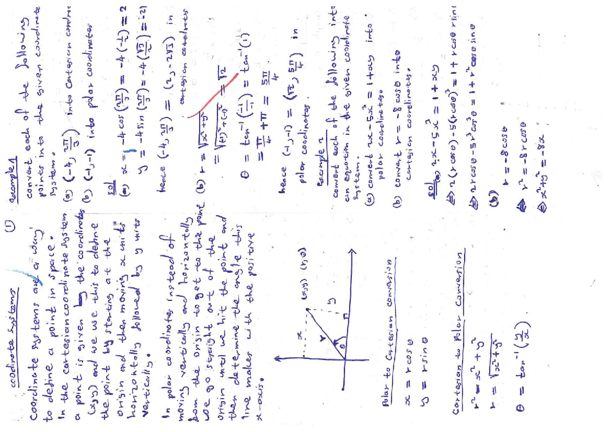 Coordinate Systems: Conversions and Examples (Course Code: 3) - Studocu