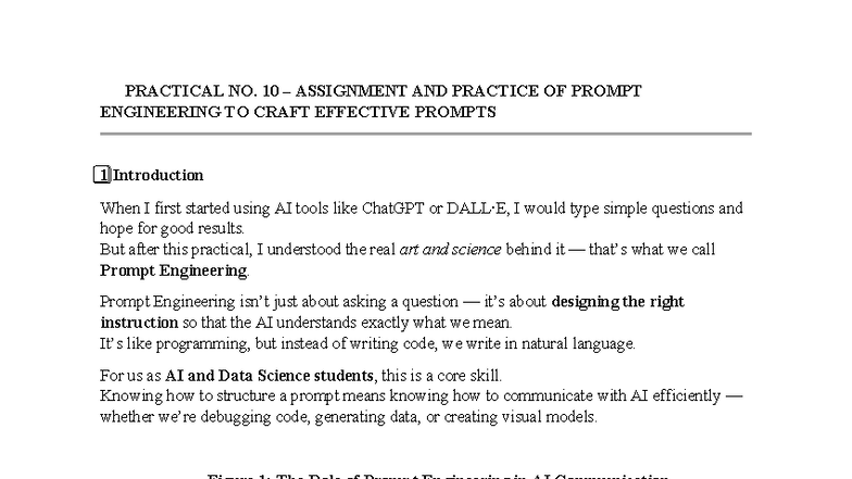 Practical No. 10 — Mastering Prompt Engineering for AI Communication ...