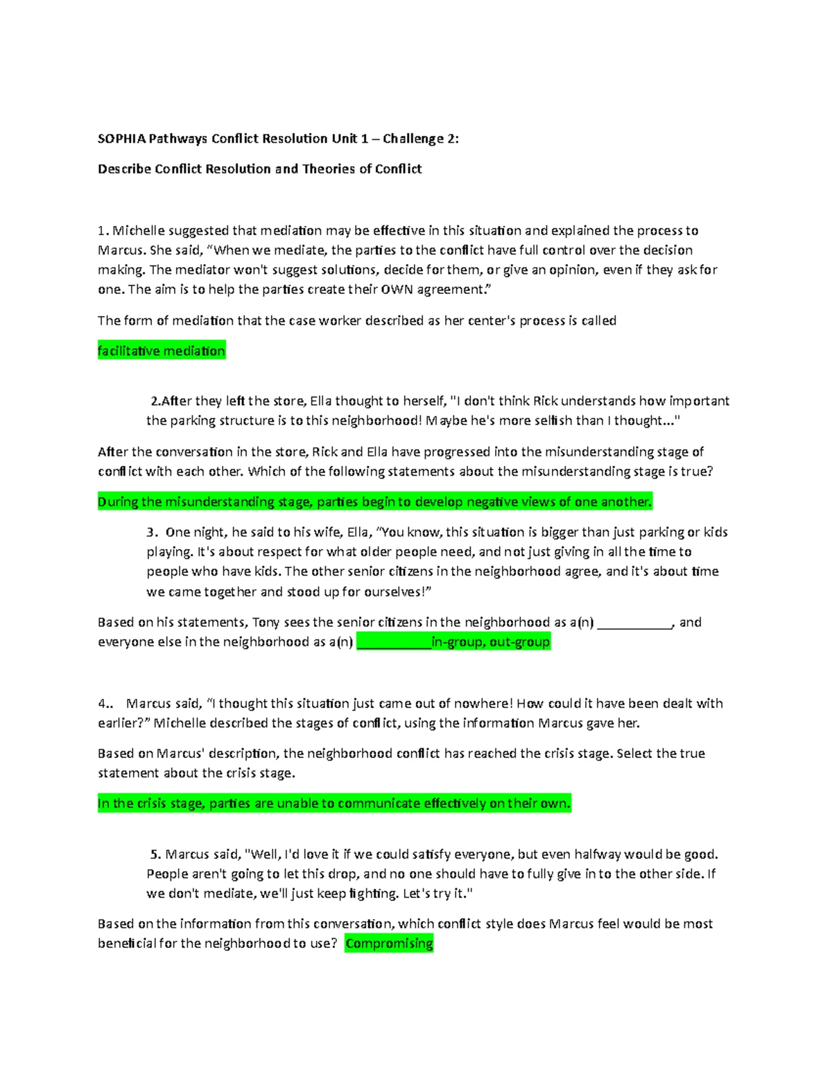 Unit 1 Challenge 1.2 Sophia Learning Critical Thinking - After meeting ...