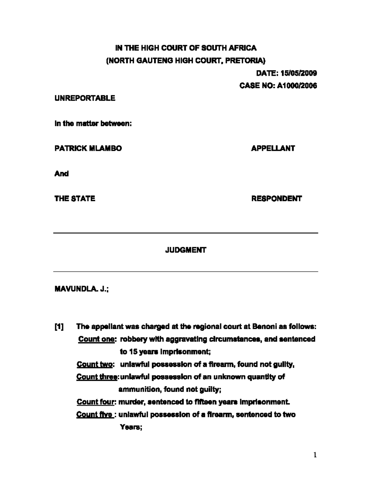 S v Mlambo: Comprehensive Case Summary Analysis - Studocu