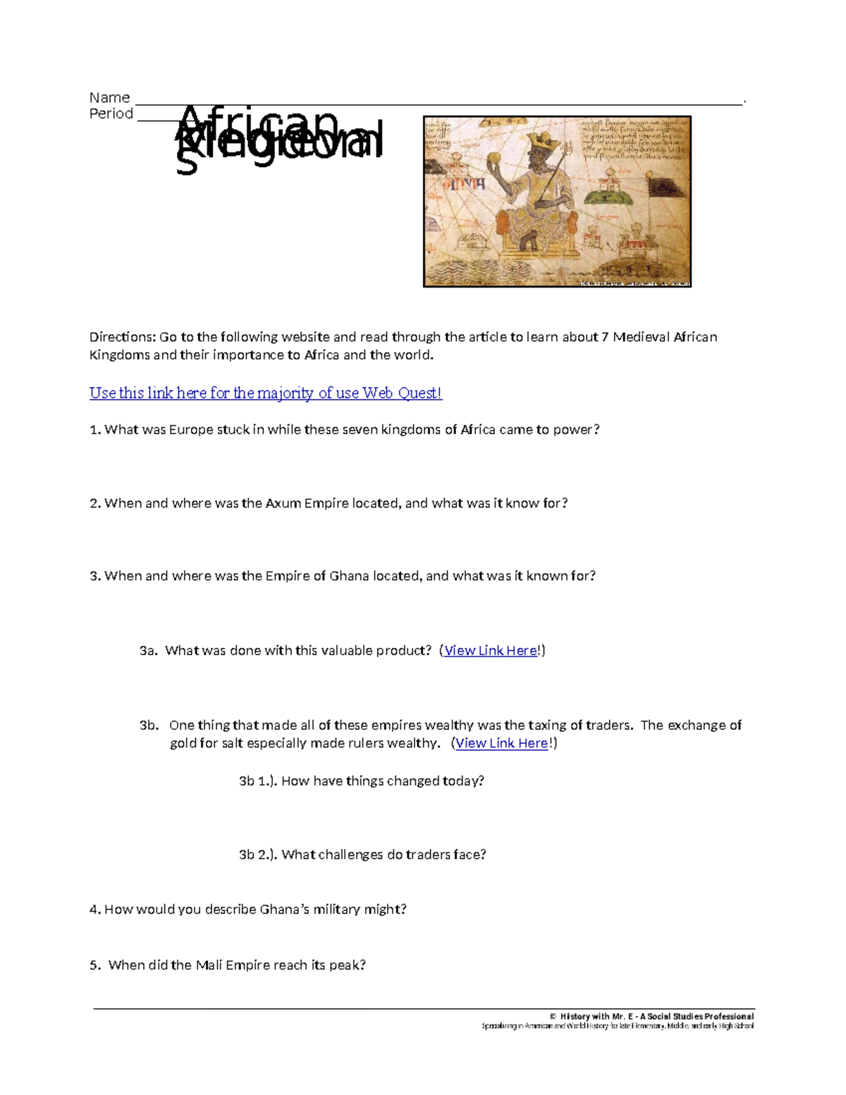West African Kingdoms Webquest - A Study on Medieval Empires - Studocu
