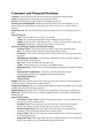 Year 9 Commerce Yearly Notes: Understanding Consumer Rights & Financial ...