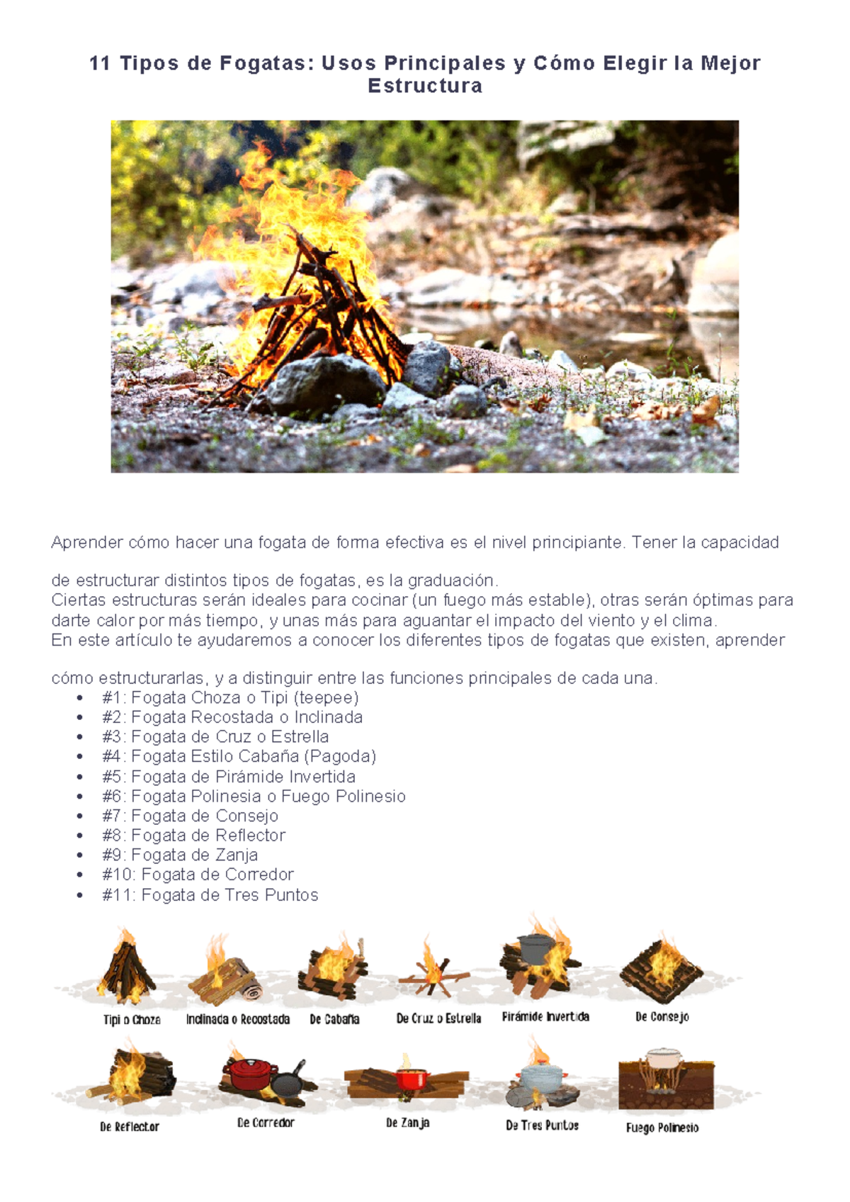 11 Tipos de Fogatas: Cómo Construir y Usar Cada Estructura Eficazmente ...