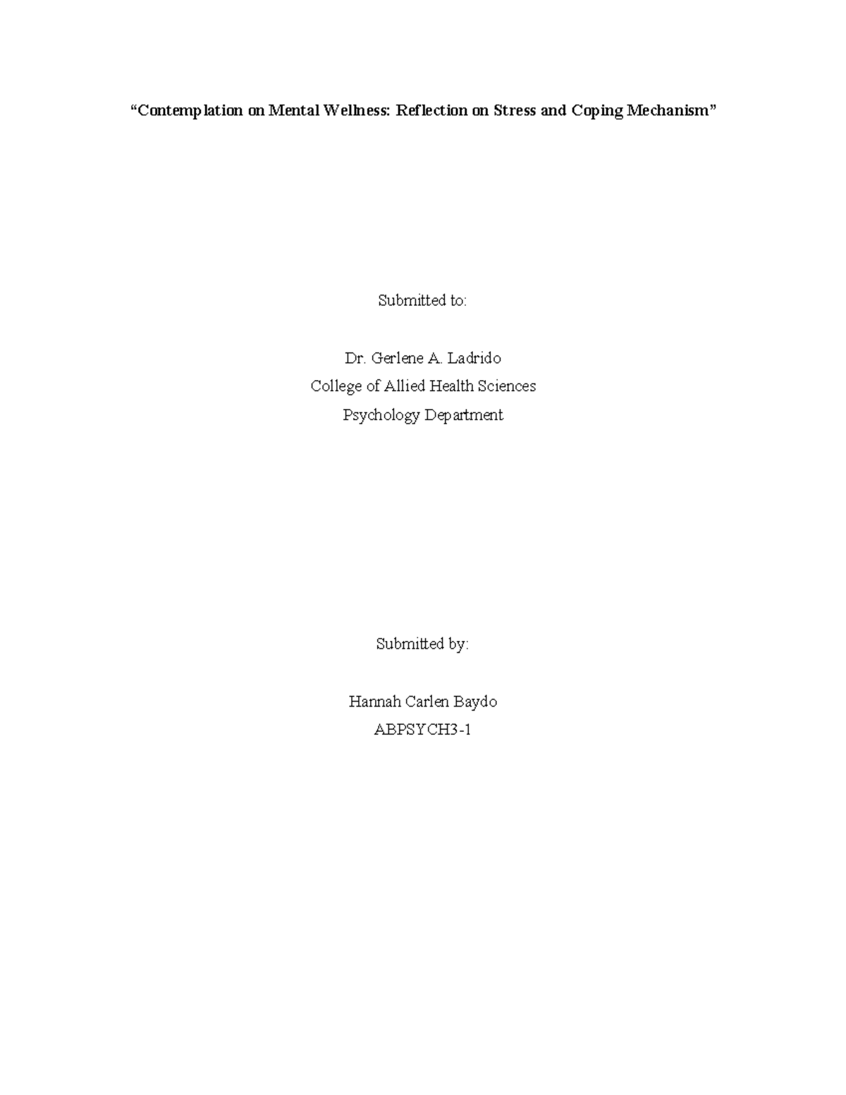 Reaction paper - - Studocu