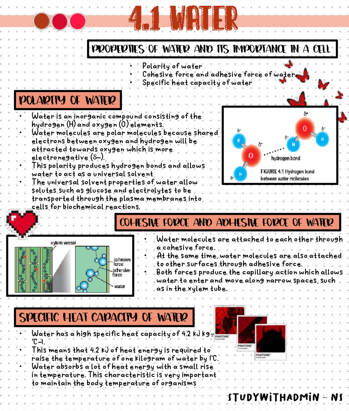 BIO CH4 F4 Studywithadmin - ####### PROPERTIES OF WATER AND ITS ...