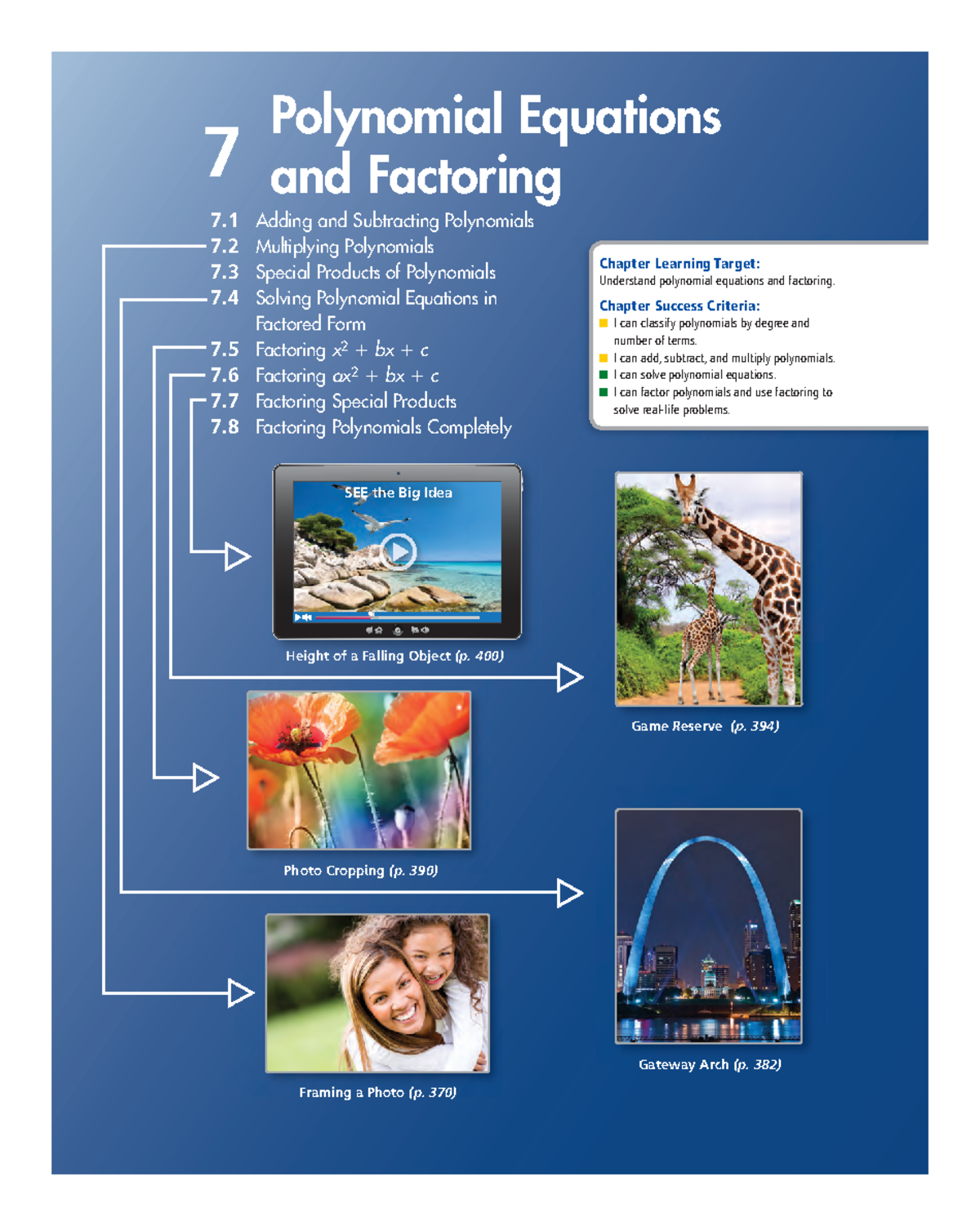 Chapter 7 - Polynomial Equations and Factoring - Big Ideas Student ...