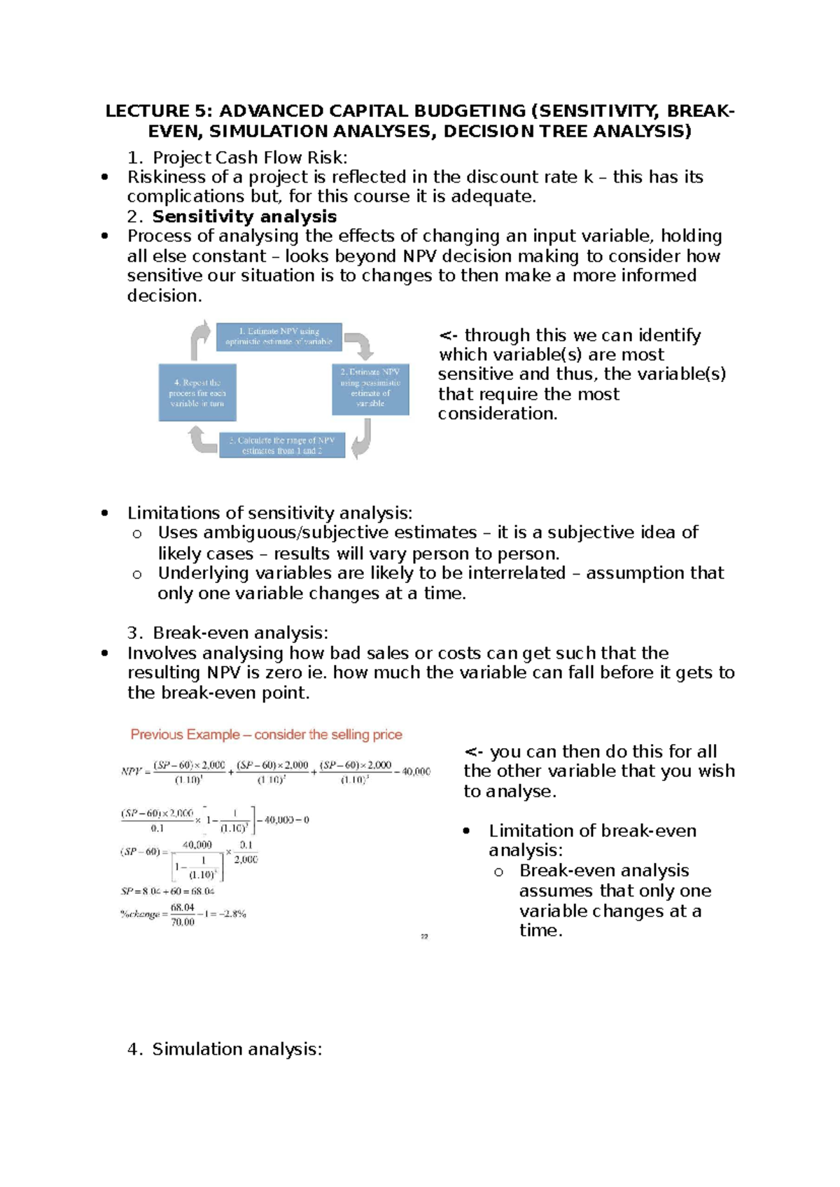 LECTURE 5&6: ADVANCED CAPITAL BUDGETING & REAL OPTIONS ANALYSIS - Studocu