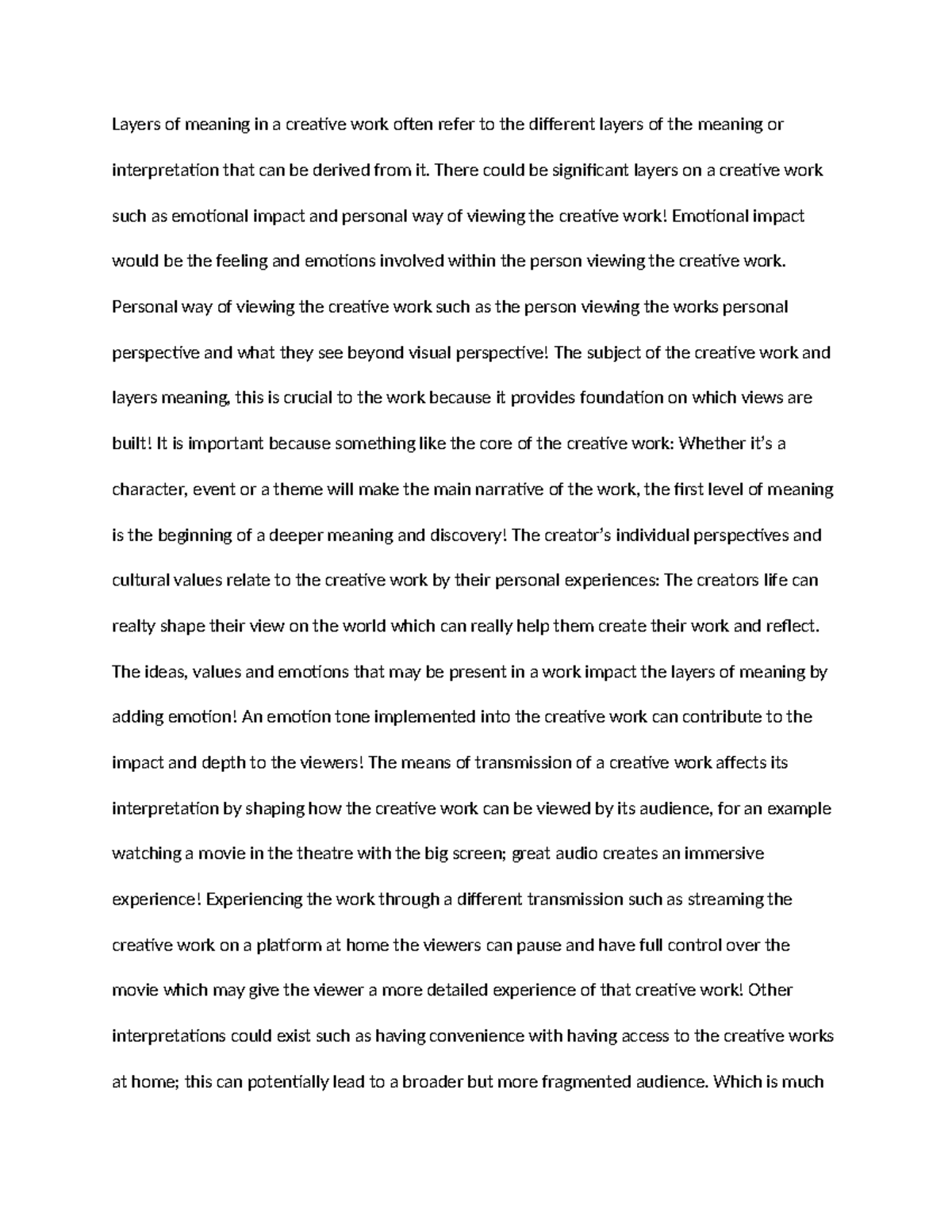 ENG 1-2 Journal: Exploring Layers of Meaning in Creative Works - Studocu