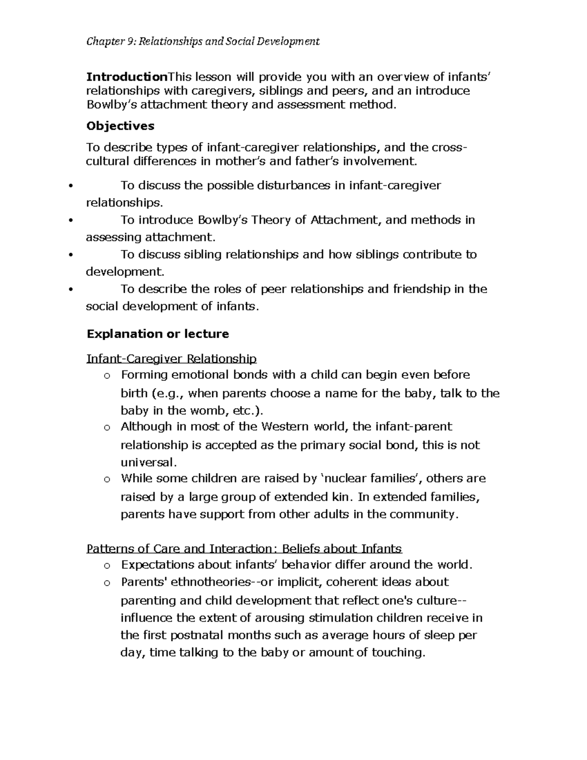 Summary Infancy: Development From Birth to Age 3 - Chapter 9 ...