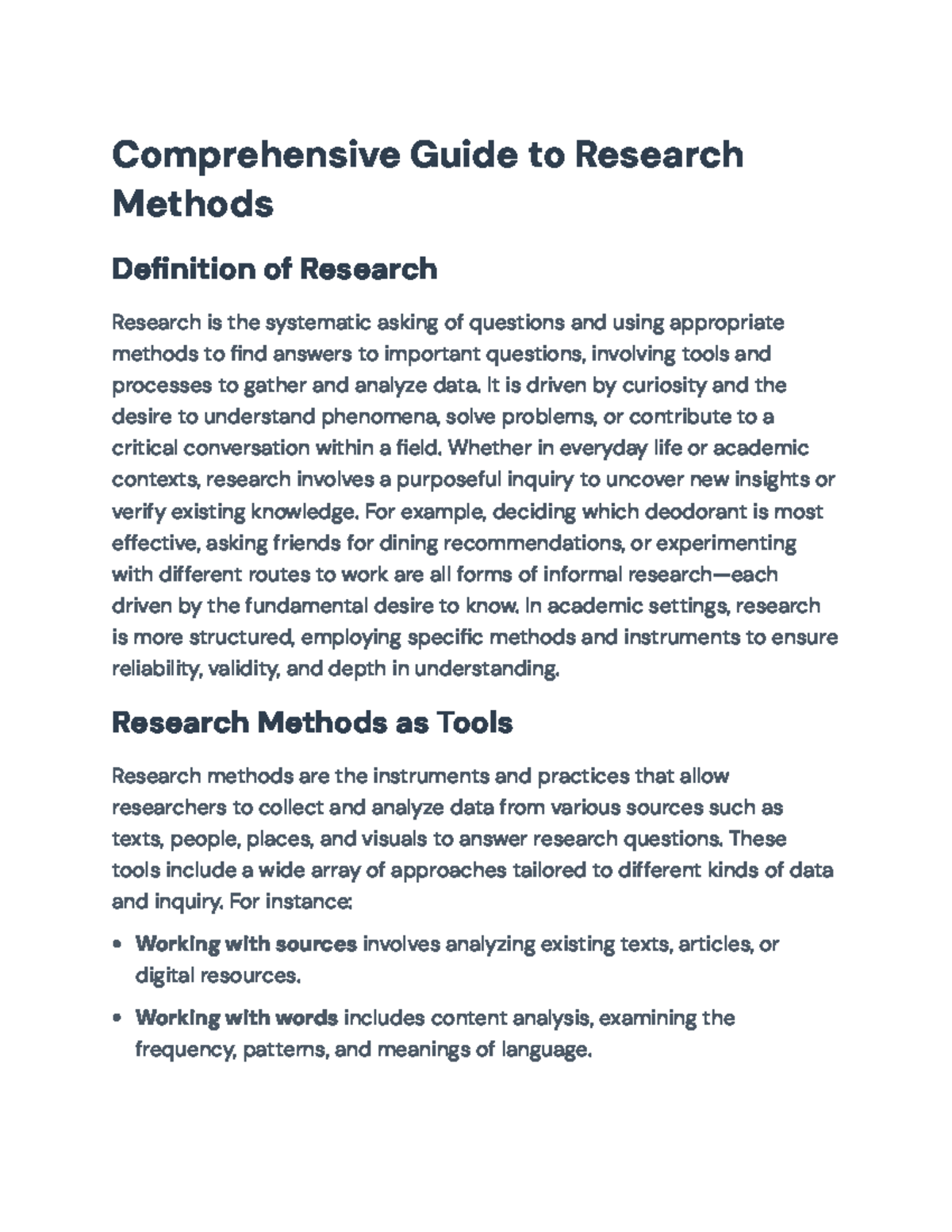 Comprehensive Guide to Research Methods: Principles & Practices (RM101 ...