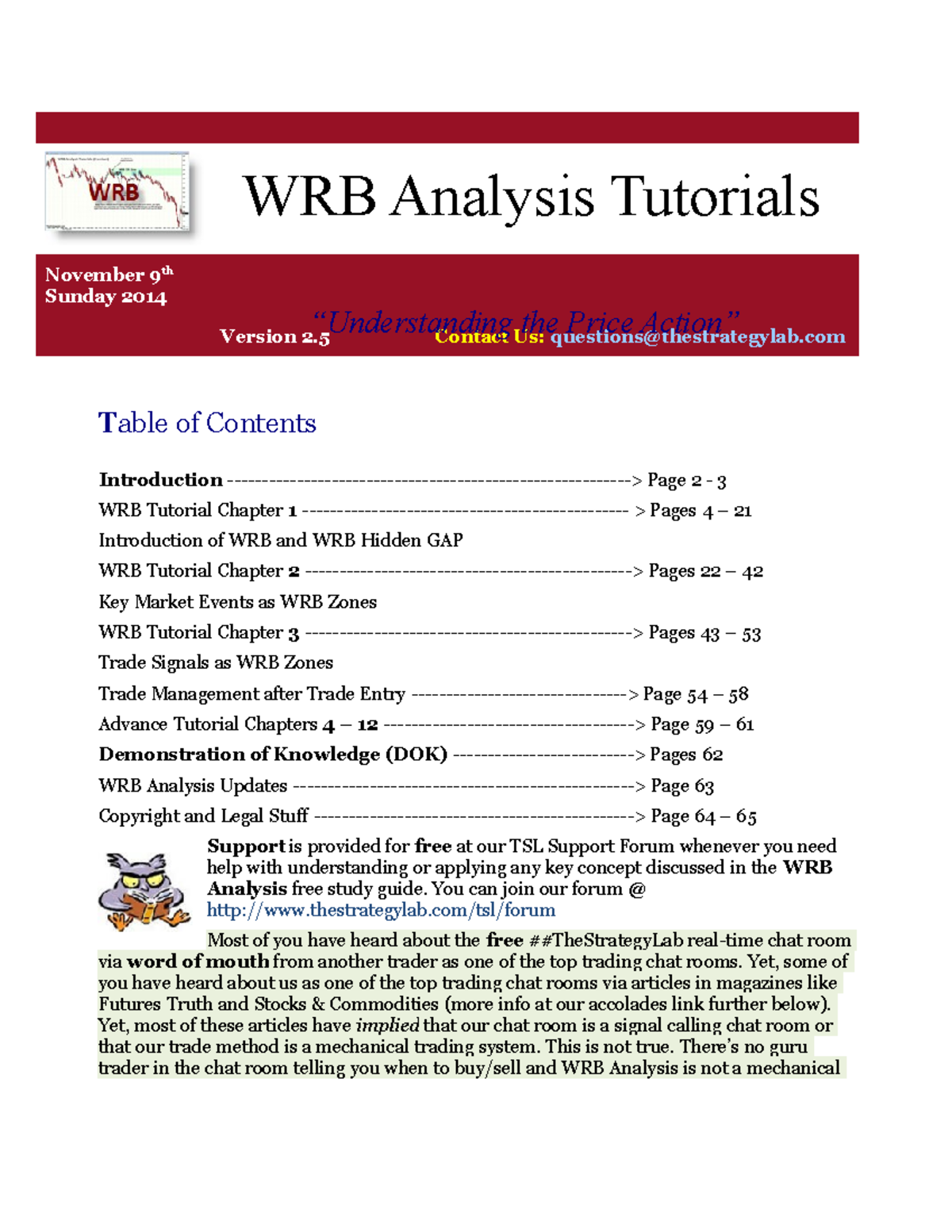 WRB Analysis Tutorial Chapters 1 to 3 Overview - TSL 110914 v2.5 - Studocu