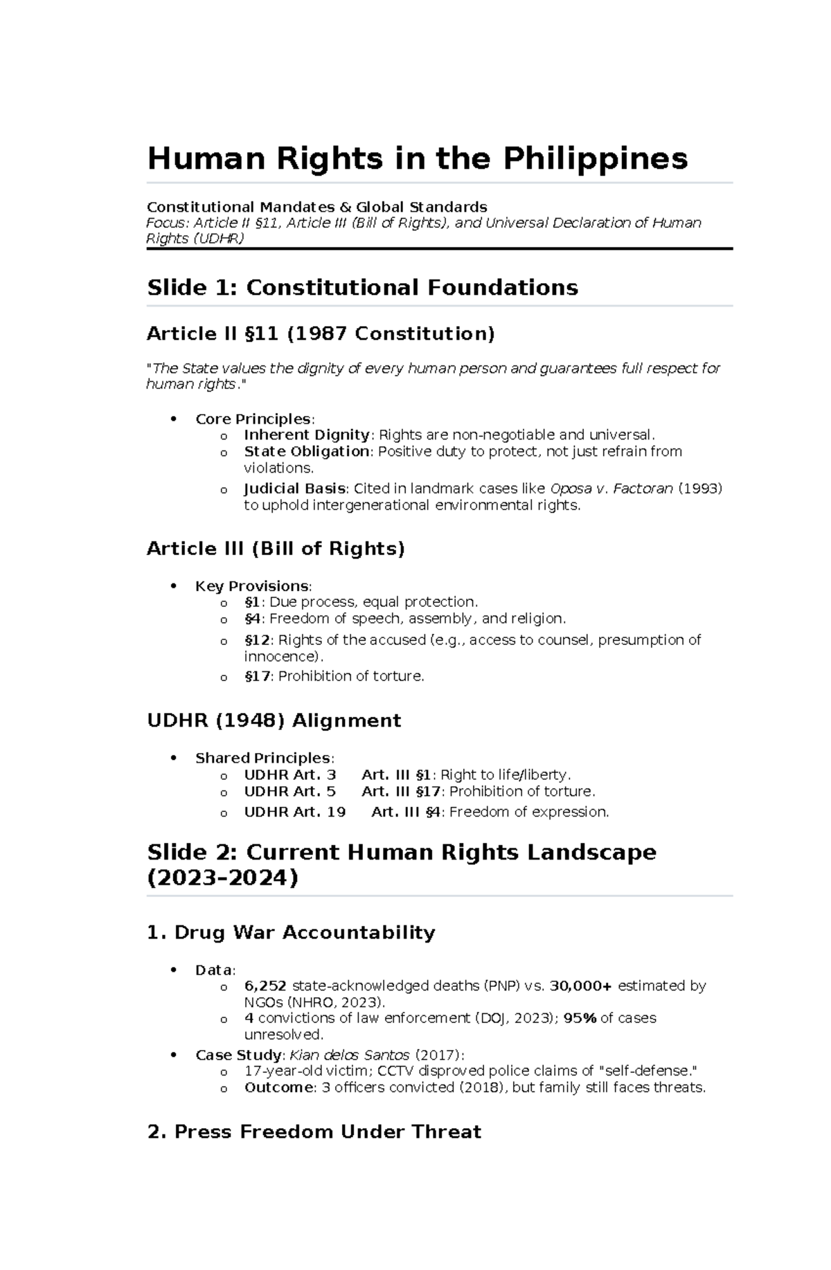 Human Rights in the Philippines - Research - Human Rights in the ...