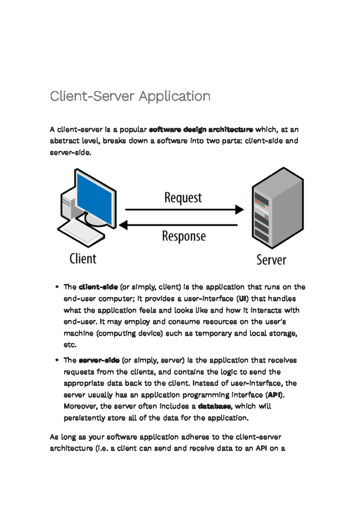 Client-Server Application Overview - OOSE Study Notes - Studocu