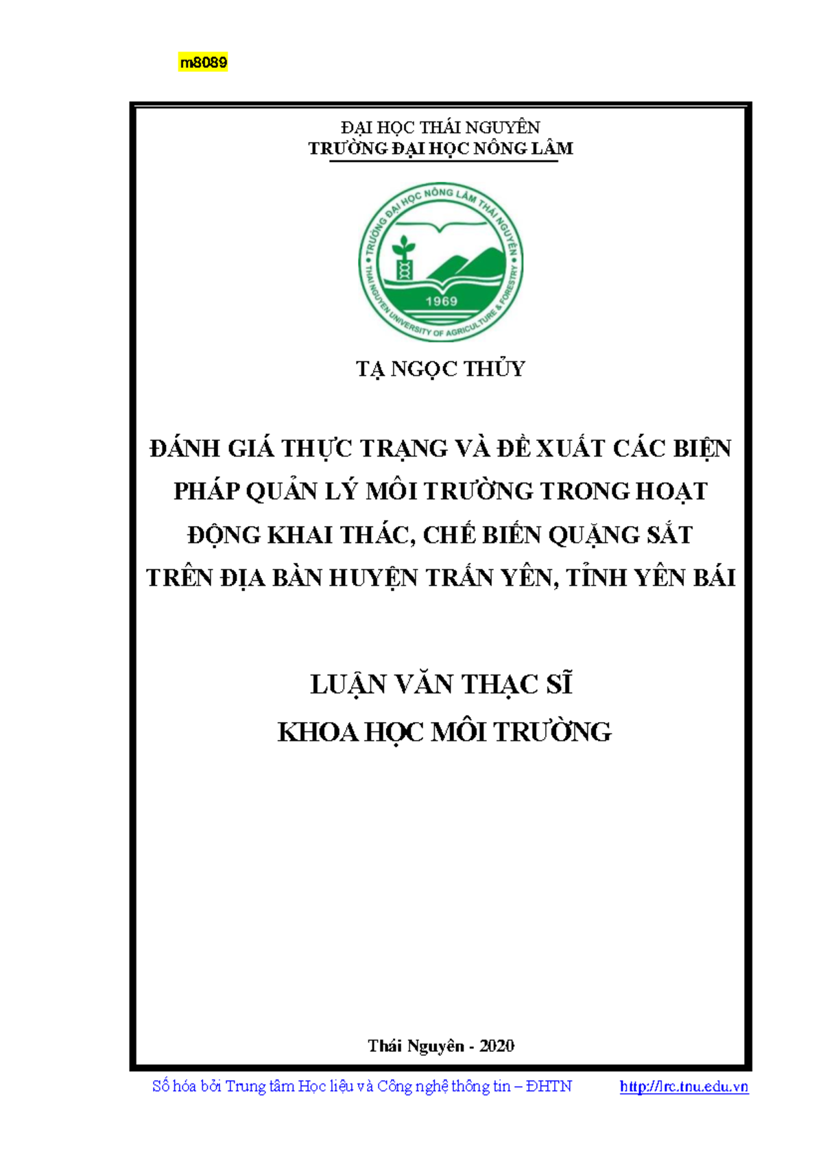 Đánh Giá Thực Trạng & Đề Xuất Biện Pháp Quản Lý Môi Trường (Mã: 8 44 03 ...
