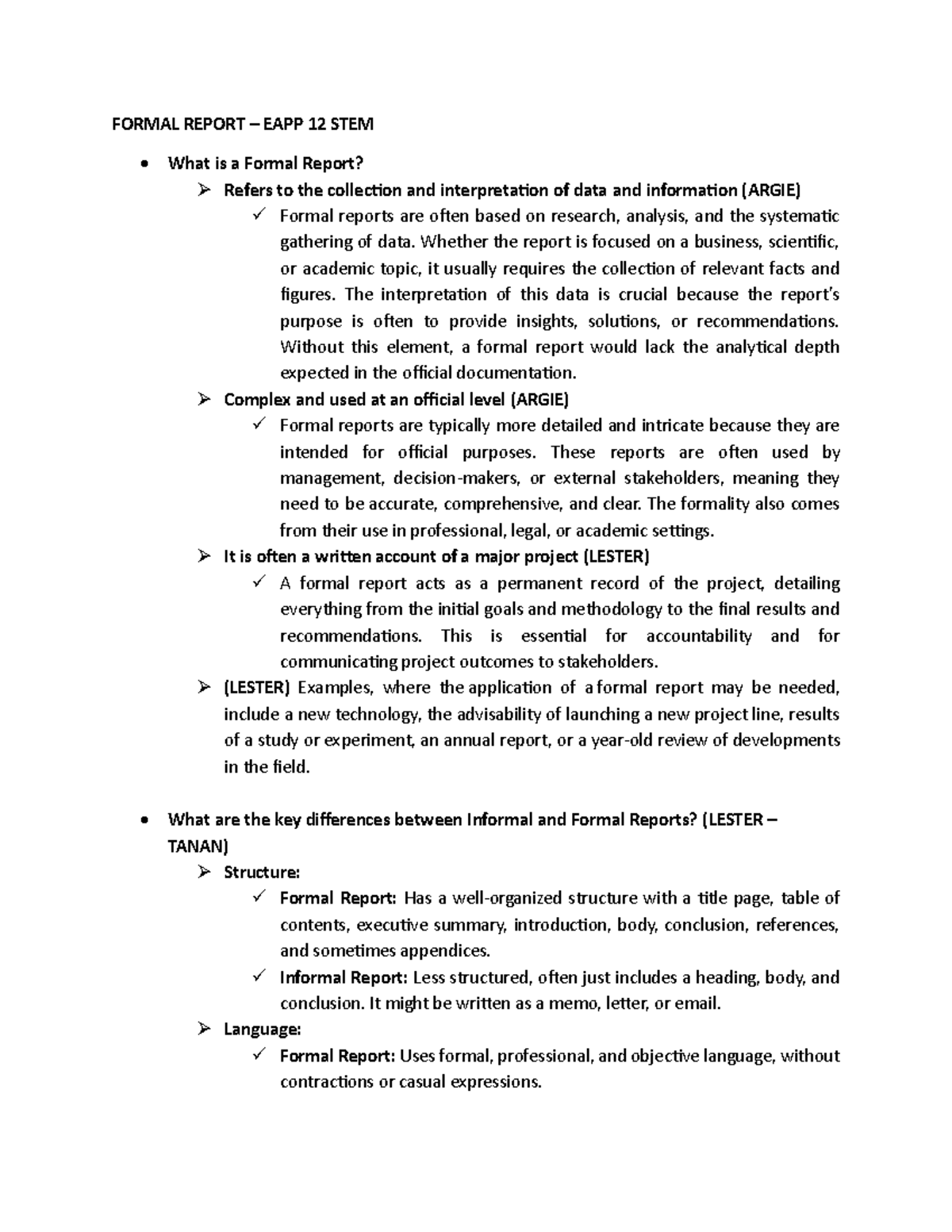 Formal Report - FORMAL REPORT – EAPP 12 STEM What is a Formal Report ...
