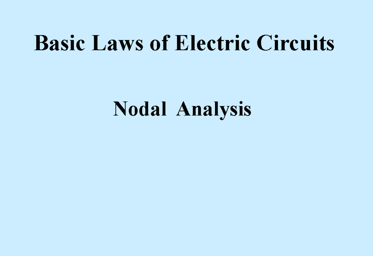Nodal Analysis in Basic Circuits: EEE 6 Concepts and Examples - Studocu