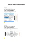 Medication Labels Practice Worksheet Answers - Medication Label ...